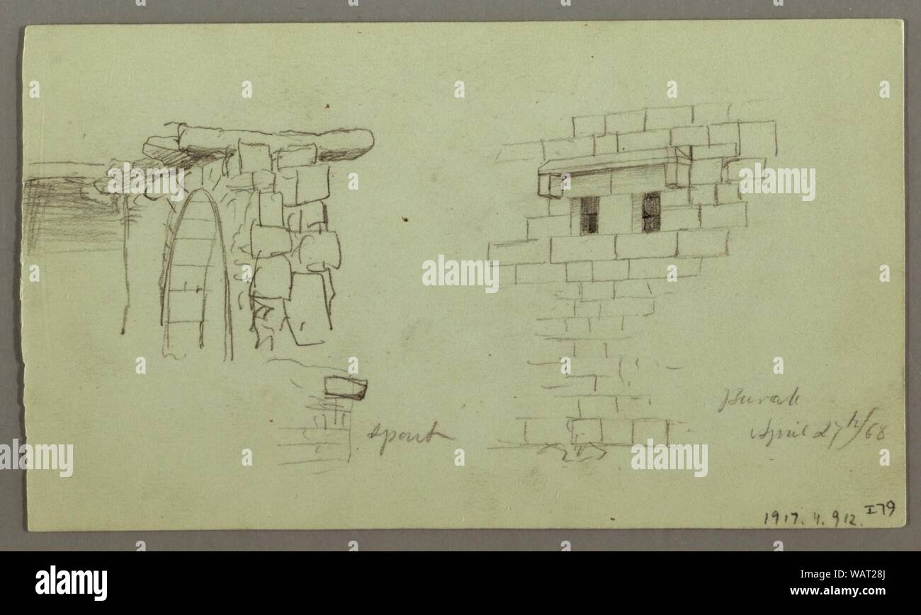 Drawing, Studies of Arches and Base of Arch, April 1868 Stock Photo - Alamy