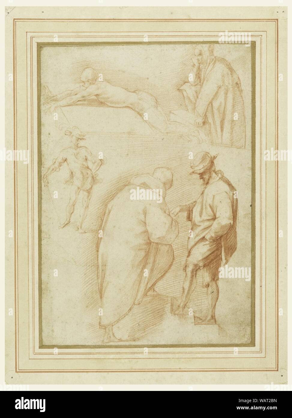 Drawing, Studies of Five Figures, ca. 1570 Stock Photo - Alamy