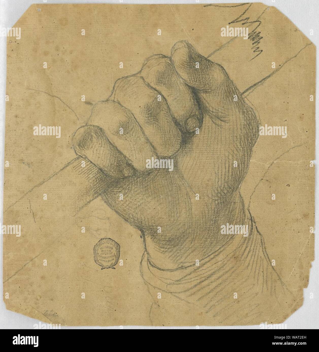 Drawing, Study- A man's hand holding a stick, 1700–1750 Stock Photo - Alamy