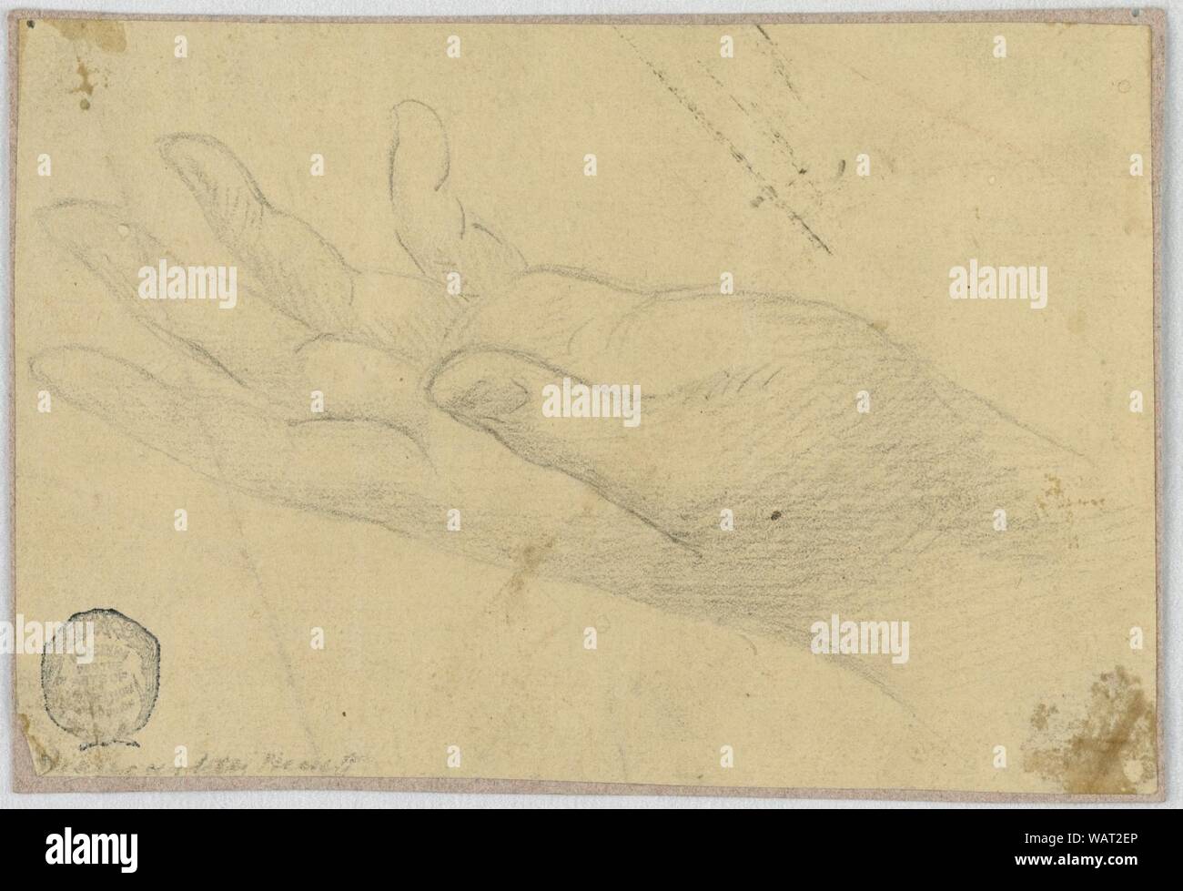 Drawing, Study- A left hand, 1750–1800 Stock Photo - Alamy