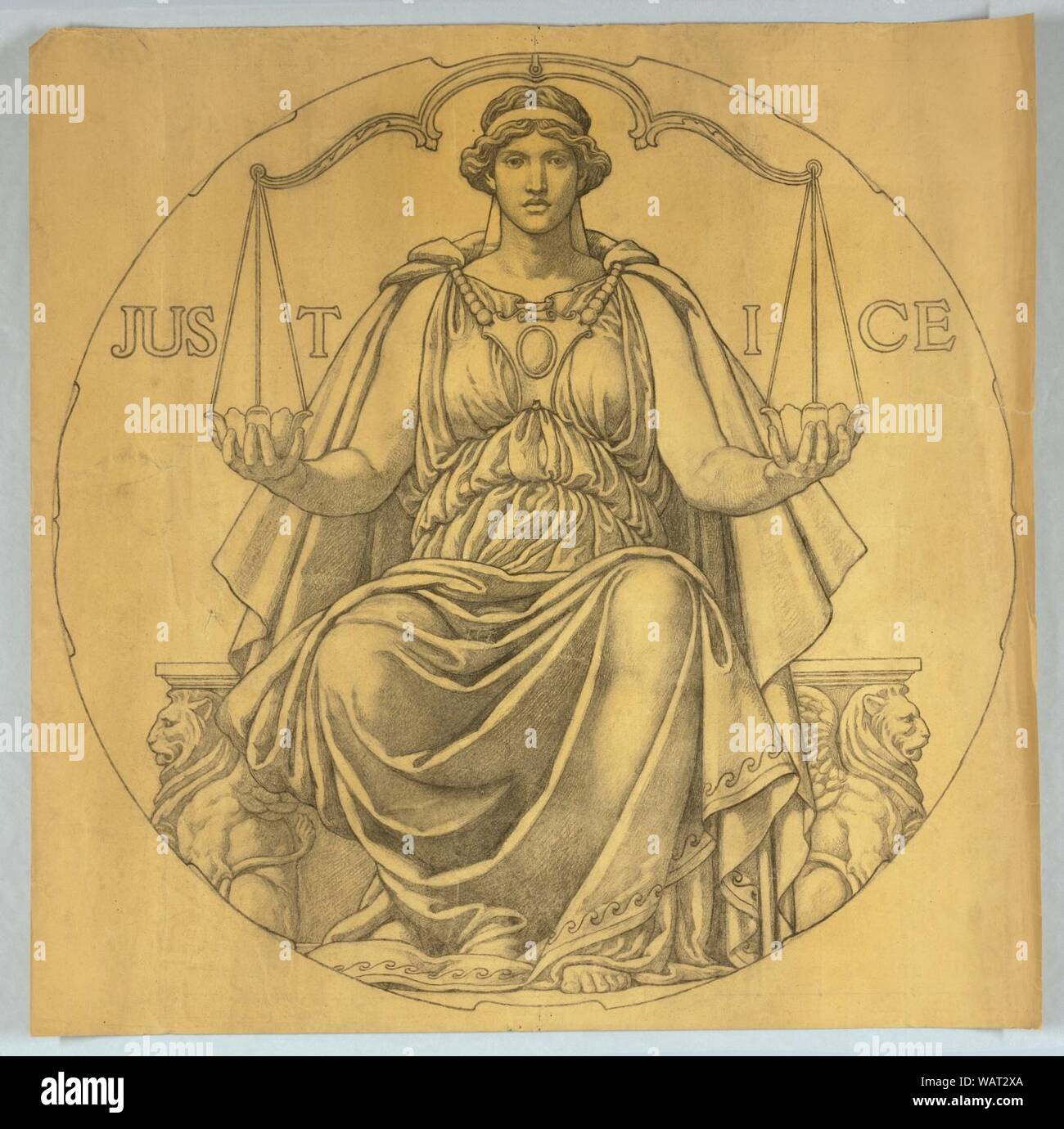 Drawing, Study for Mosaic ‘Justice,‘ Wisconsin State Capitol, Madison ...