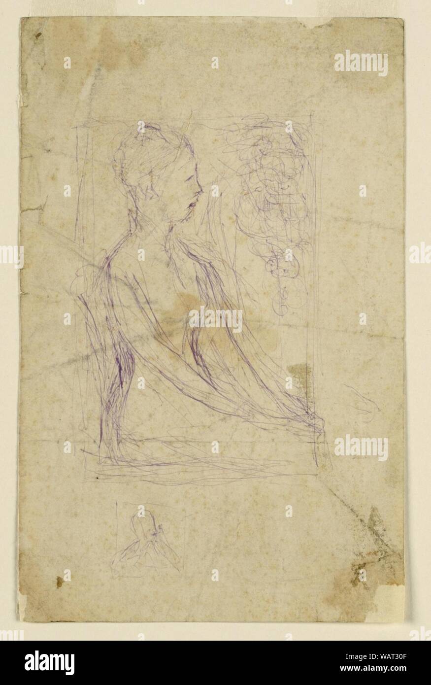 Drawing, Study for the Violet Sargent Bronze Plaque 1890 Stock Photo ...