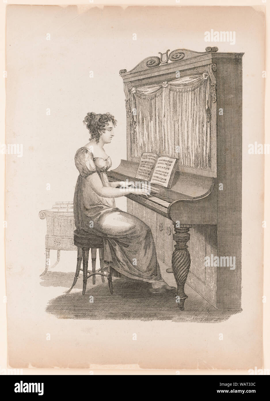 Upright piano and young woman hi-res stock photography and images - Alamy
