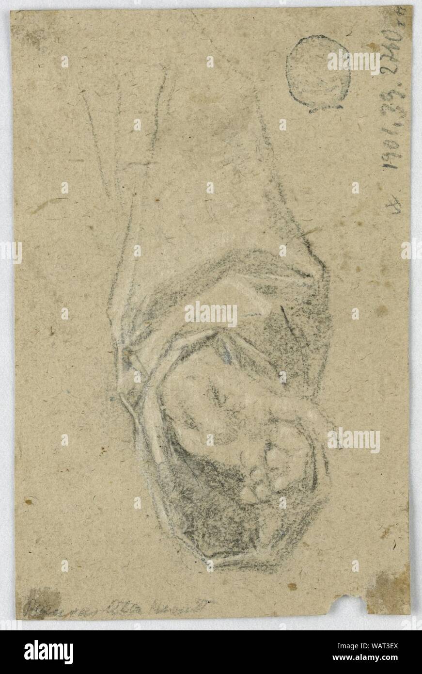 Drawing, Study- The left hand of a monk, 1700–1750 Stock Photo - Alamy