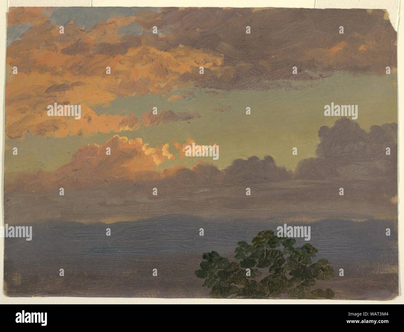 Drawing, Sunset, 1865 Stock Photo - Alamy