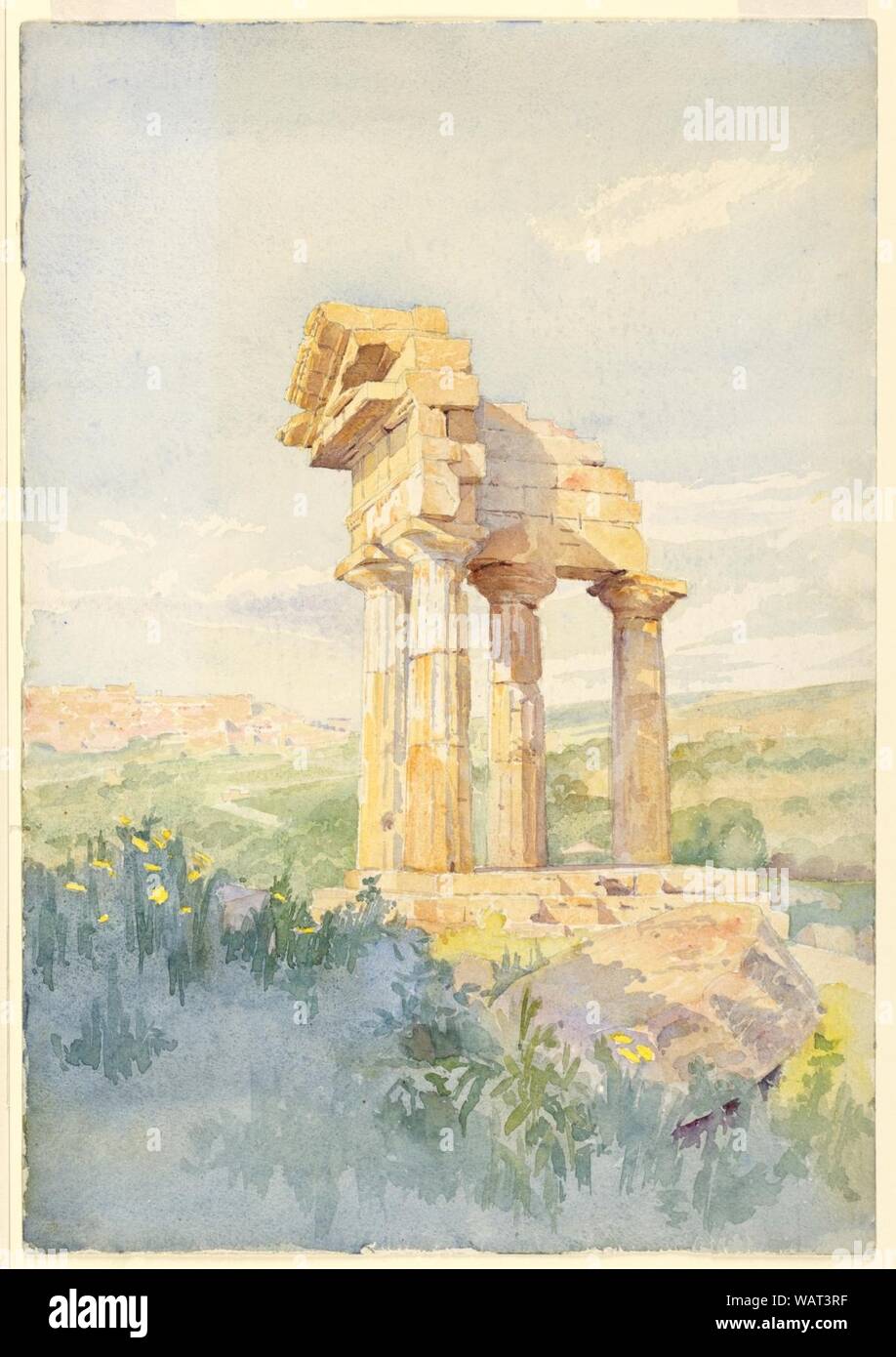 Drawing, Temple of Castor and Pollux, Sicily, 1903 Stock Photo - Alamy