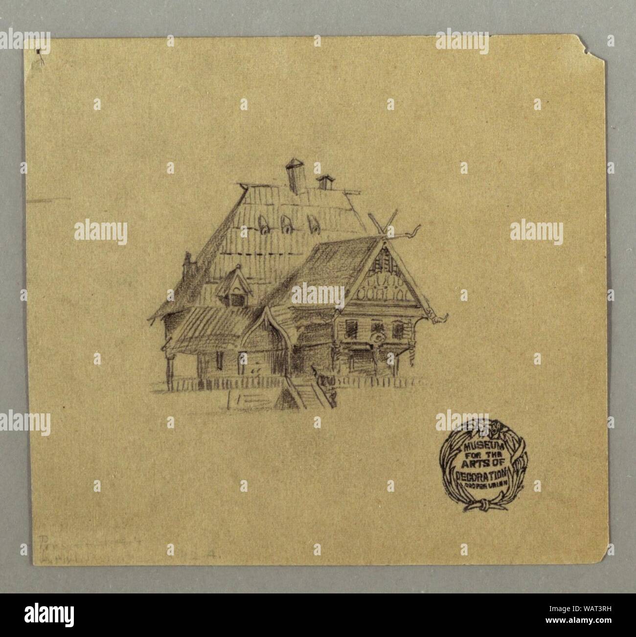 Drawing, Swiss Style House, possibly 1868 Stock Photo - Alamy