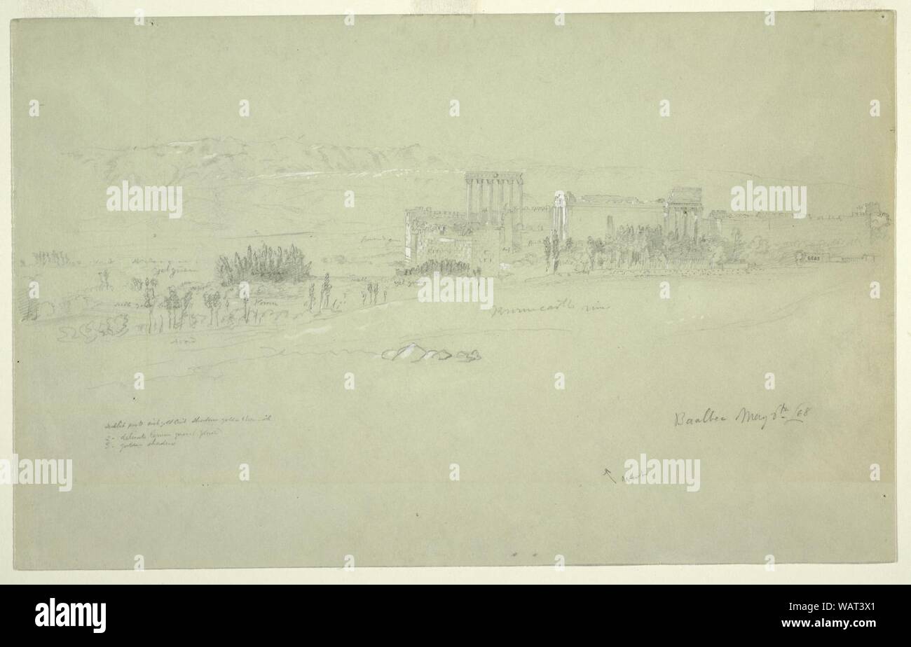 Drawing, Temples, Baalbek, May 6, 1868 Stock Photo - Alamy