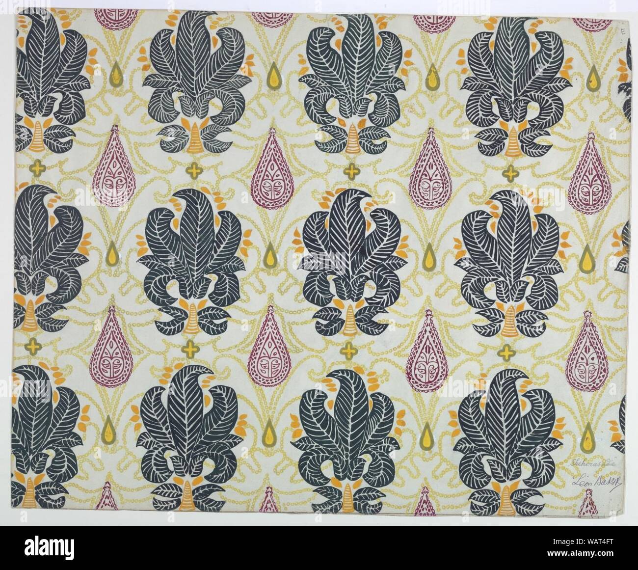 Drawing, Textile Design for Ballet ‘Scheherazade‘, ca. 1920 Stock Photo ...