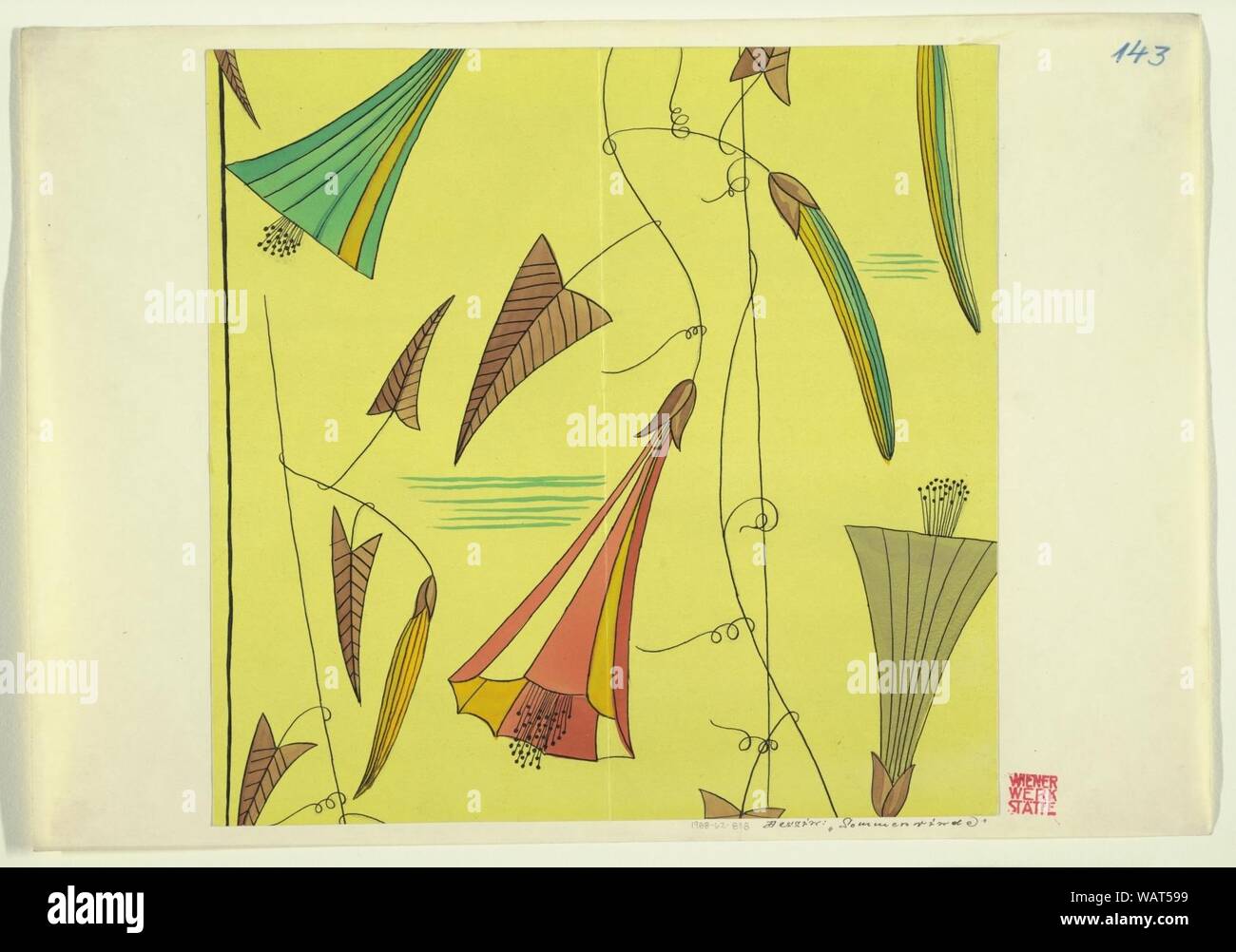 Drawing, Textile Design- Sommerwinde (Summer Wind), 1922 Stock Photo ...