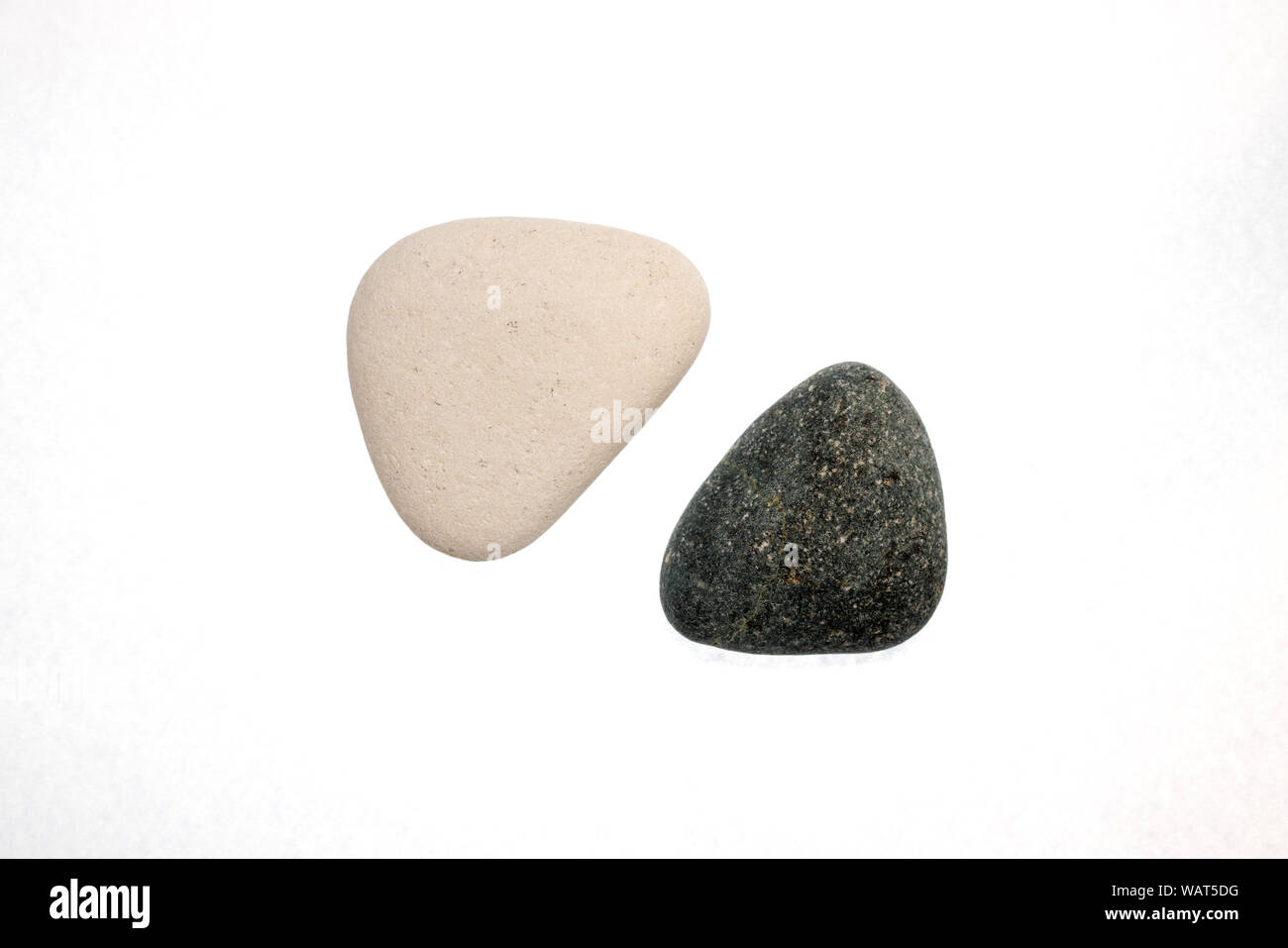 Small Rounded Sones on a White Background Close Up Smooth Pebbles Rocks ...