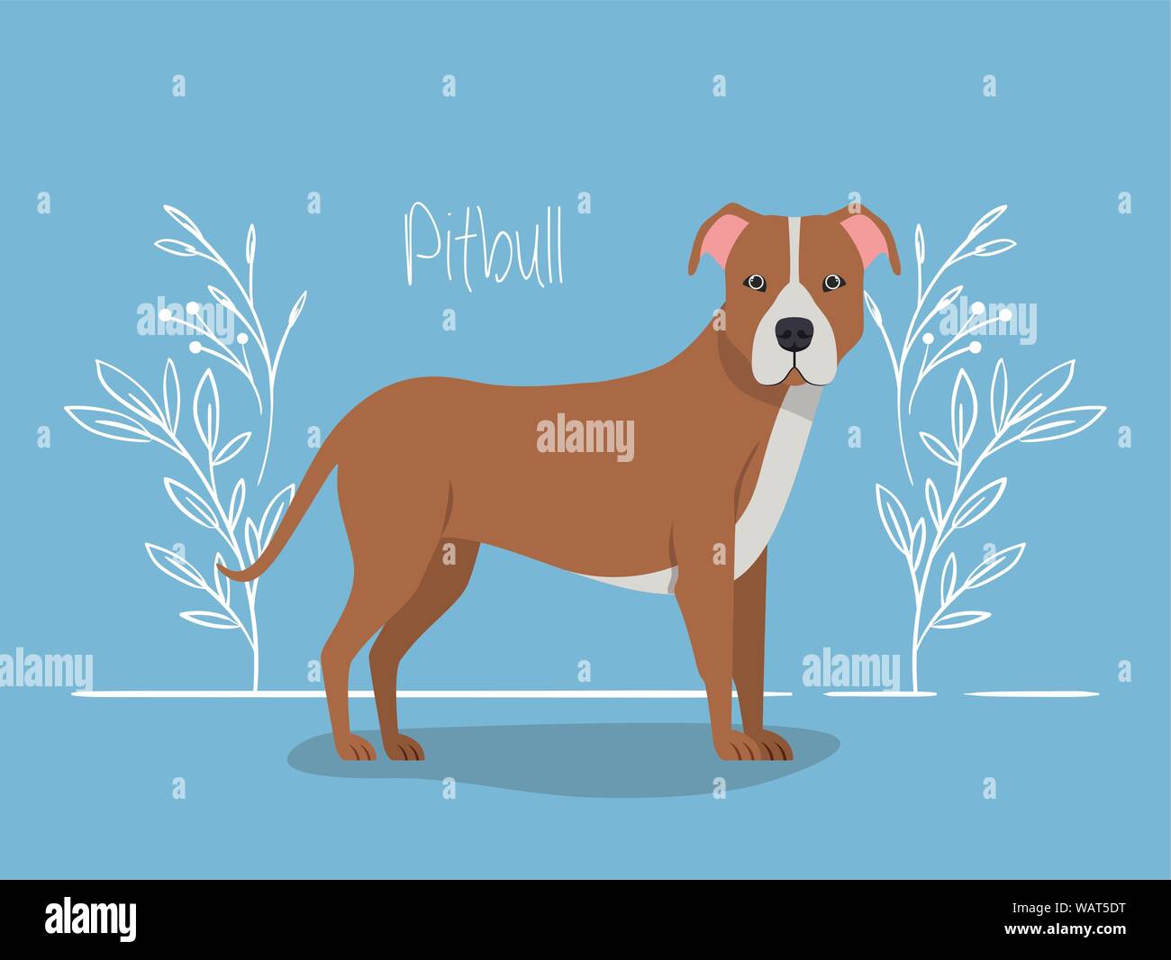 cute pitbull dog pet character Stock Vector Image & Art - Alamy