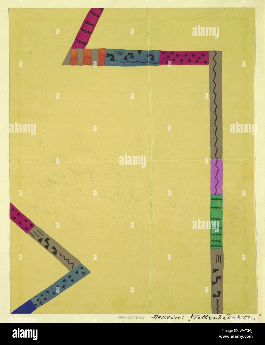 Drawing, Textile Design- Wetterleuchten (Sheet Lightning), 1913–22 ...