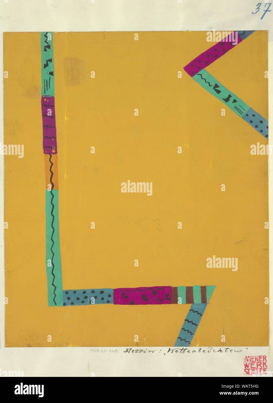 Drawing, Textile Design- Wetterleuchten (Sheet Lightning), 1913–22 ...