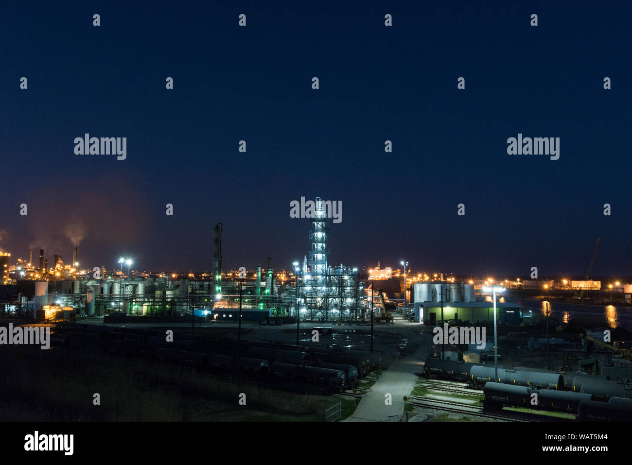 Dusk shot of an industrial scene along the road from Port Arthur to ...