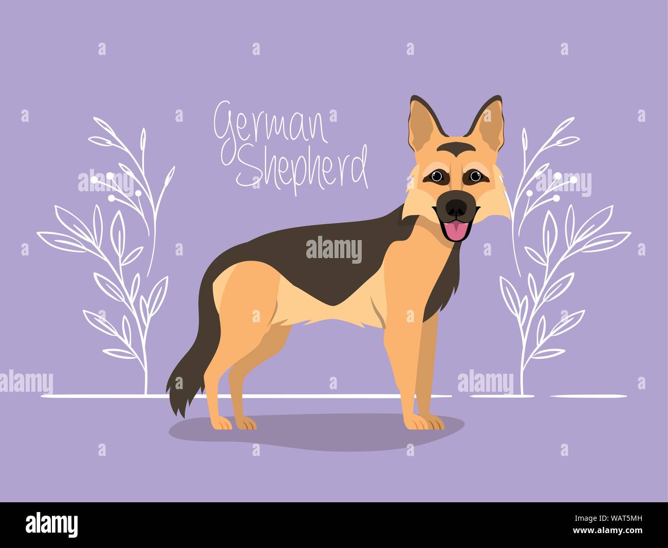 German shepherd care Stock Vector Images - Alamy