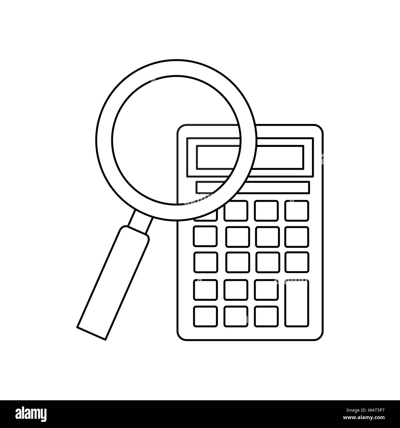 calculator math with magnifying glass Stock Vector Image & Art - Alamy