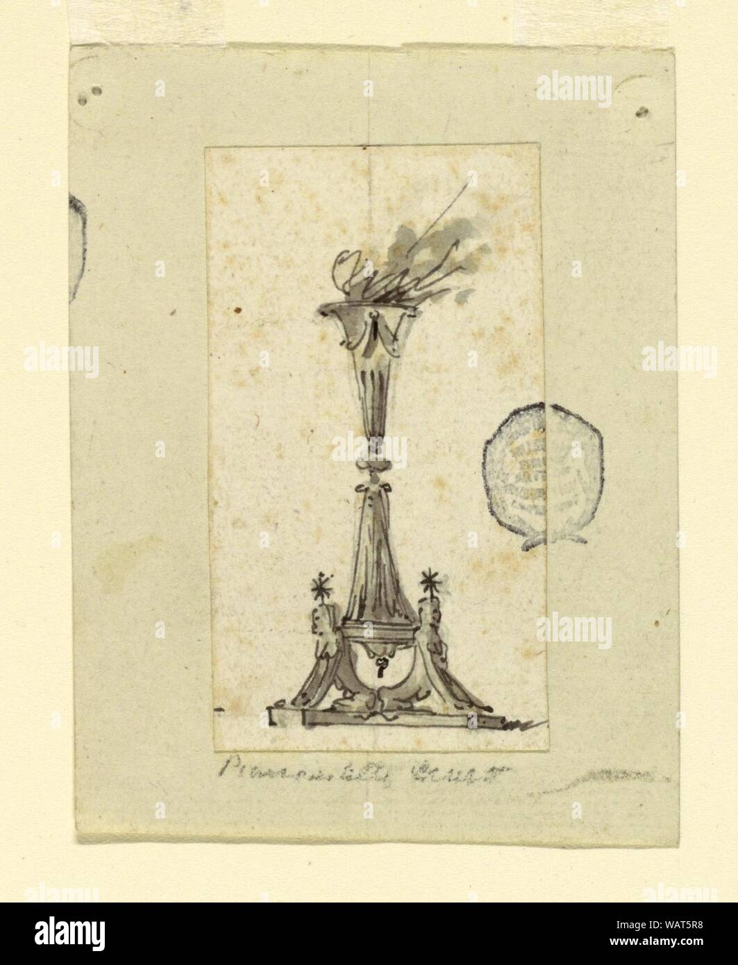 Drawing, The Elevation of a Niche with Statue of a Man, 1750–60 Stock ...