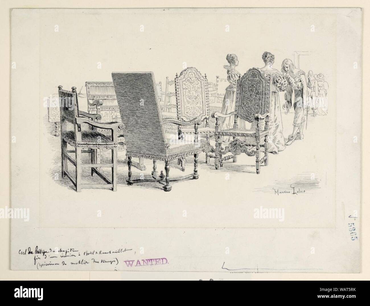 Drawing, The End of a Reunion at H, 1890 Stock Photo - Alamy