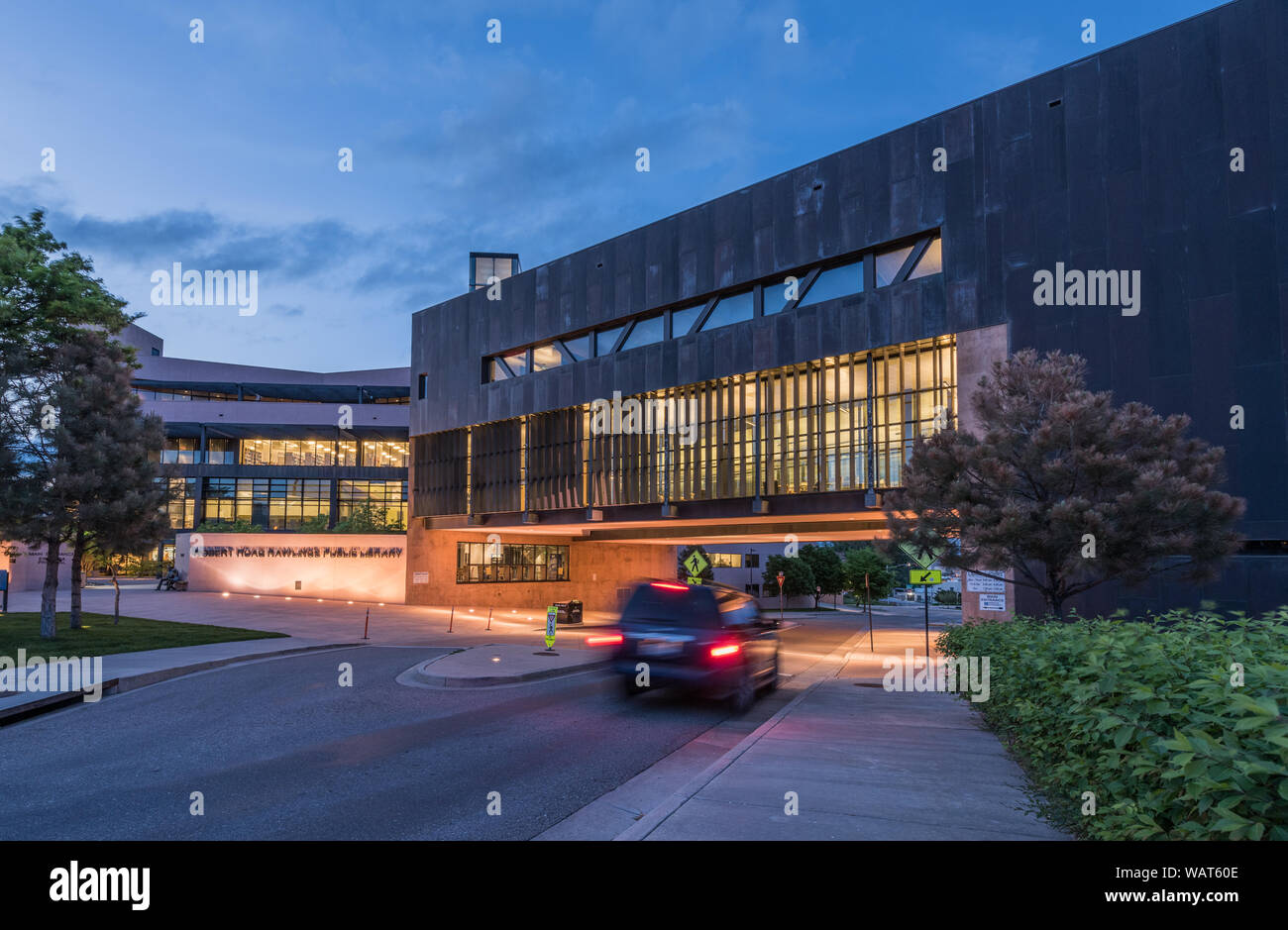 Dusk view of the Robert Hoag Rawlings Public Library, built from 2000 ...