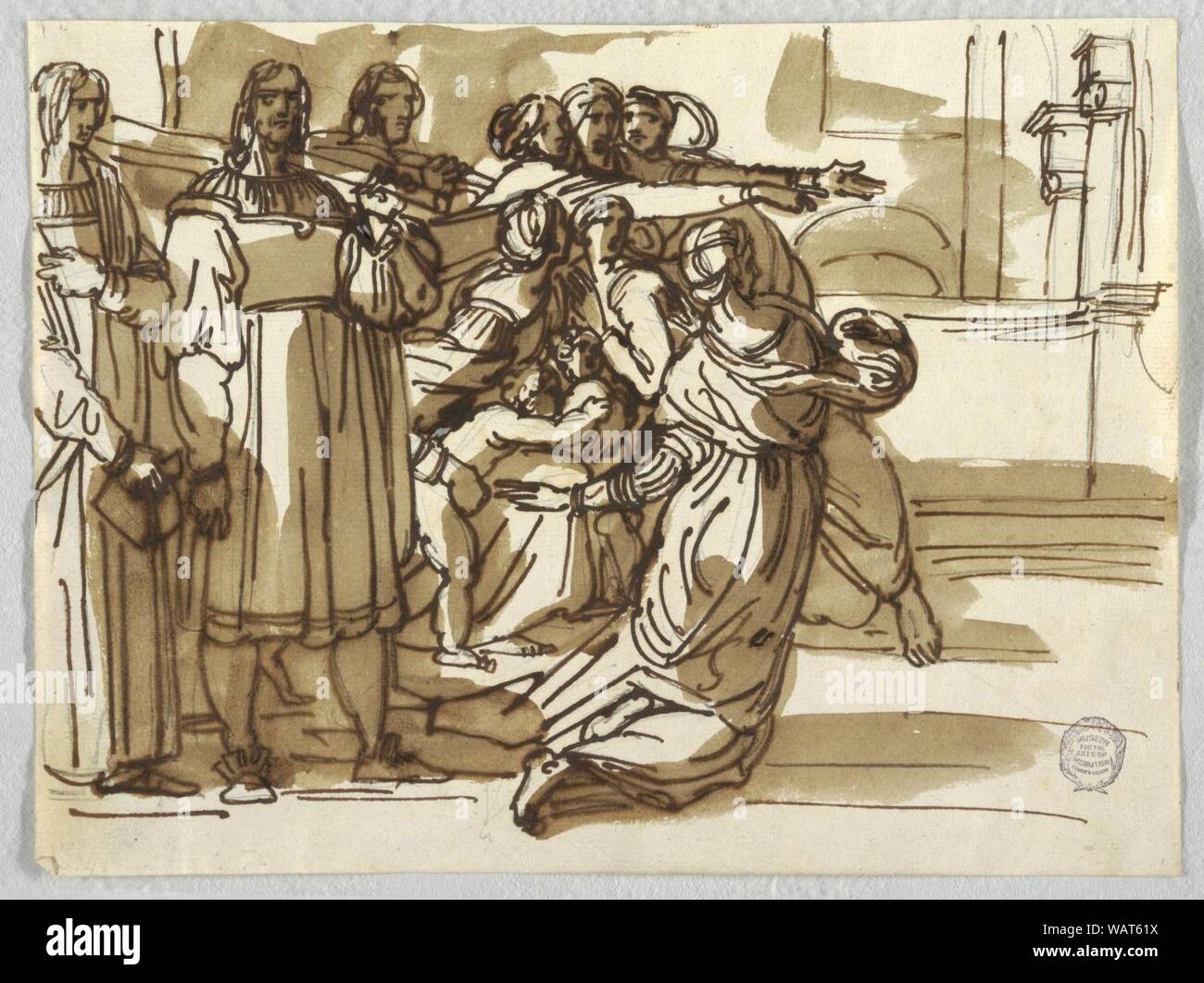 Drawing, The Prelate and Stool-Bearers and Women near Them in ...