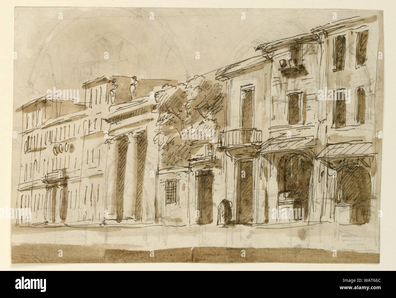 Drawing, Theatre Design- Streetscape, late 18th century Stock Photo - Alamy