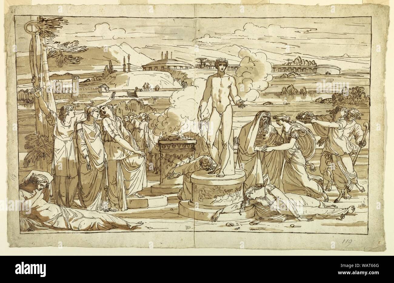 Drawing, The Worship of Amor Vincitor, ca. 1820 Stock Photo - Alamy
