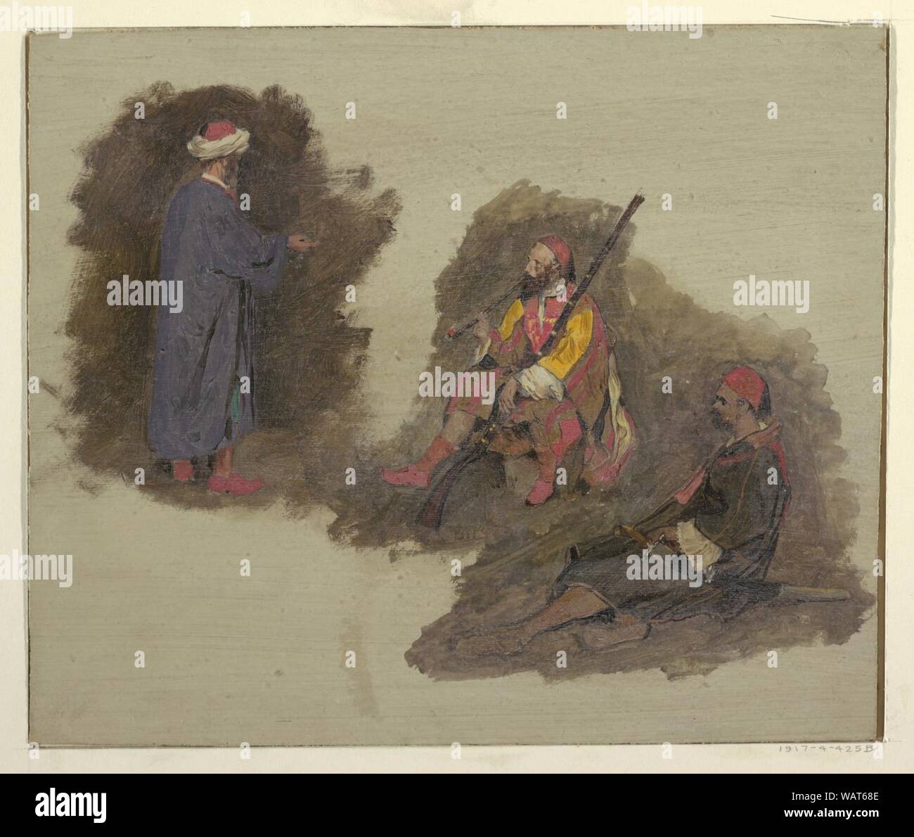 Drawing, Three bedouins, 1868–69 Stock Photo - Alamy