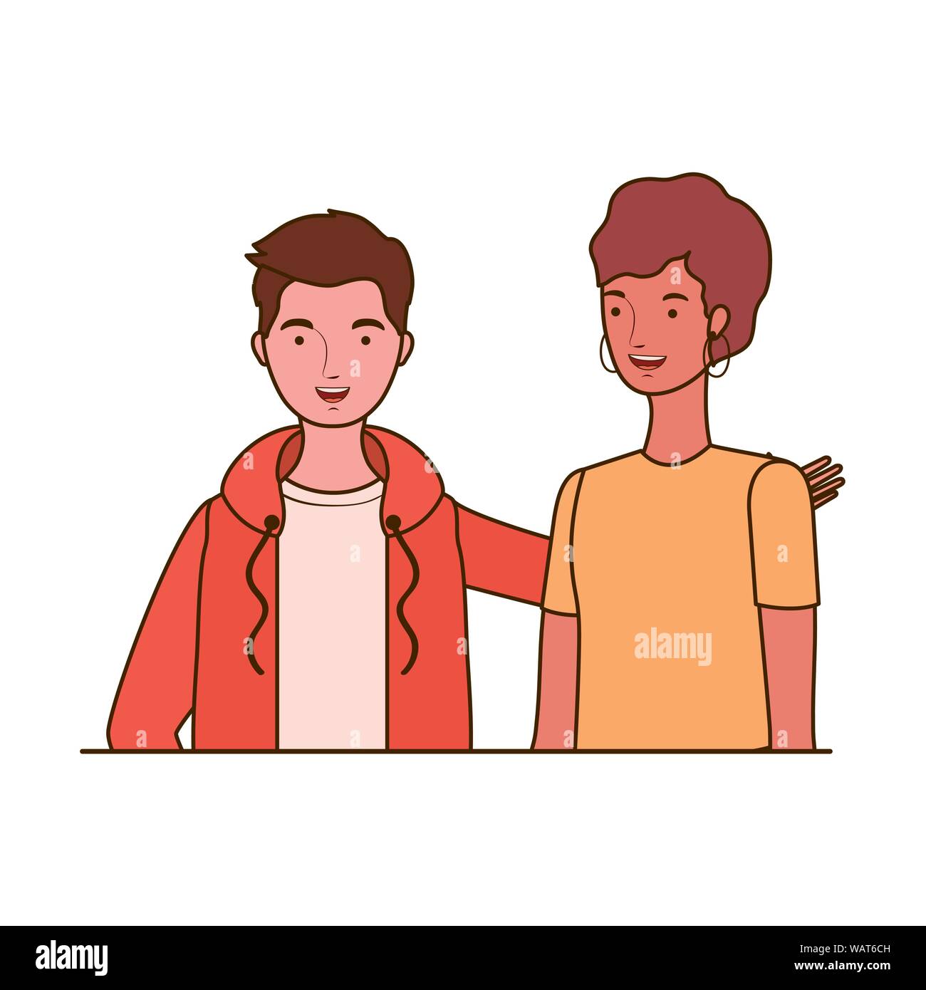 couple of people smiling on white background Stock Vector Image & Art ...