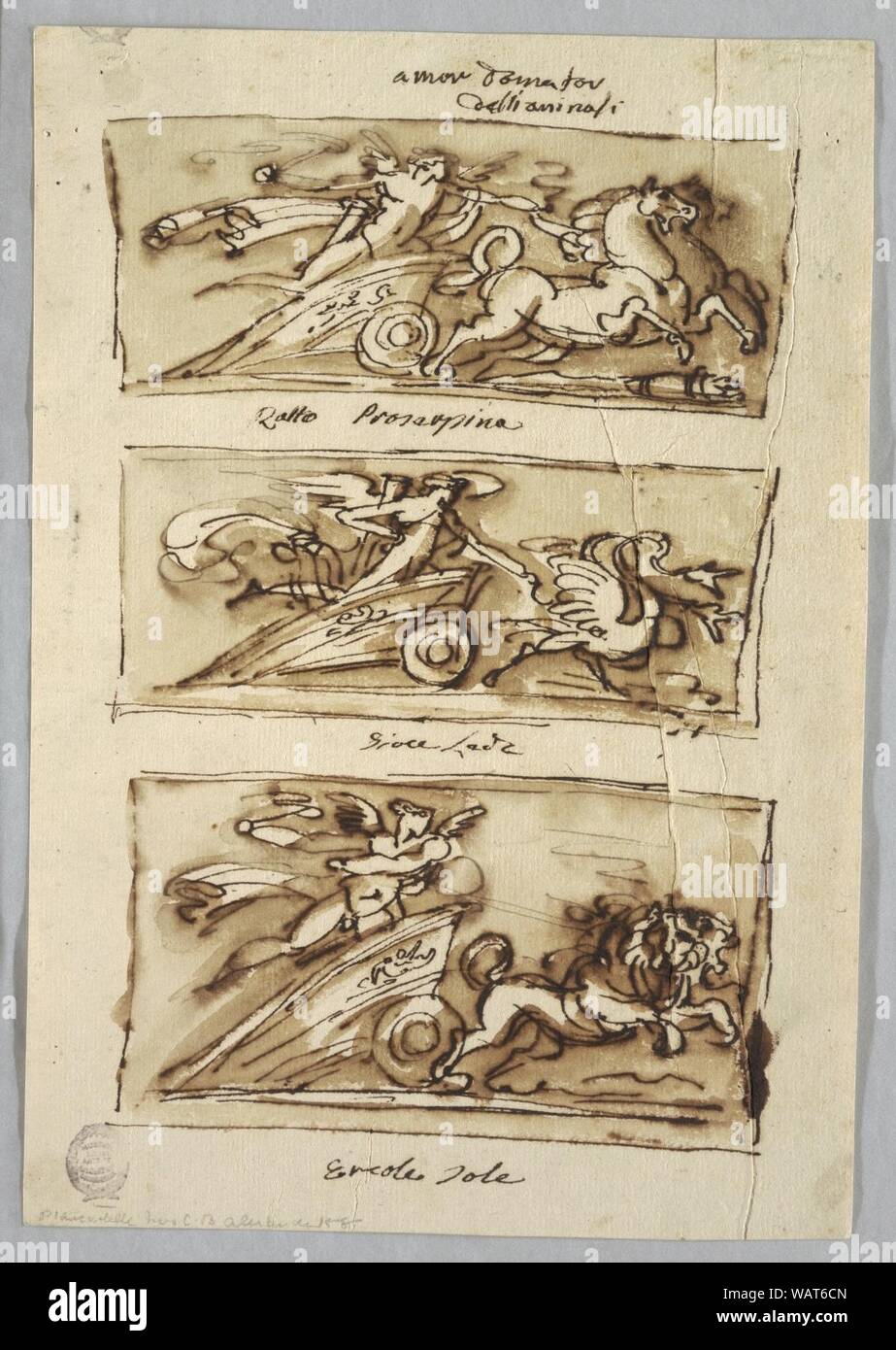 Drawing, Three Panels with Cupids, ca. 1820 Stock Photo - Alamy
