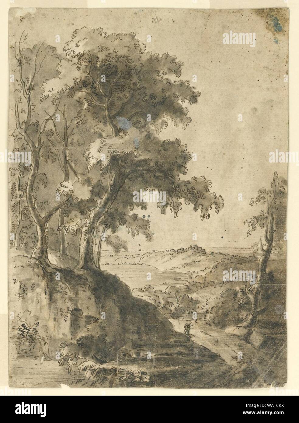 Drawing, Tree in Landscape, 1650–1700 Stock Photo - Alamy