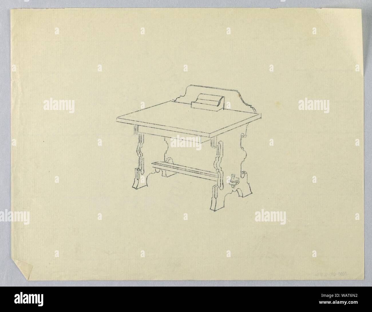 Drawing, Tracing of Design for Writing Table in the Mission Style, 1900 ...