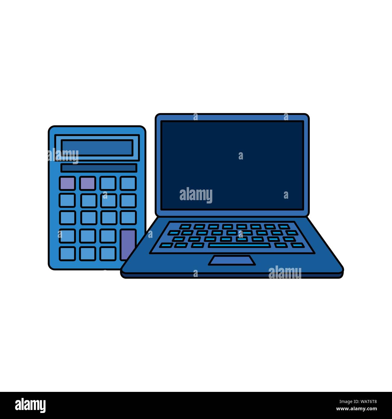 calculator math and laptop devices Stock Vector Image & Art - Alamy
