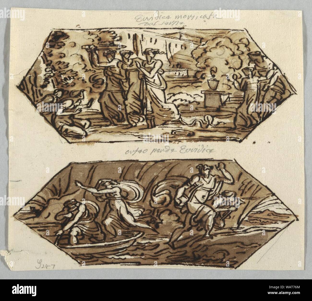 Drawing, Two Episodes with Orpheus and Eurydice Stock Photo - Alamy