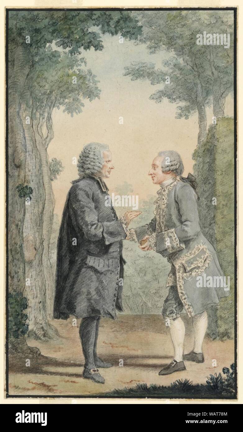 Drawing, Two Gentleman Conversing in a Park, 1717–1806 Stock Photo - Alamy