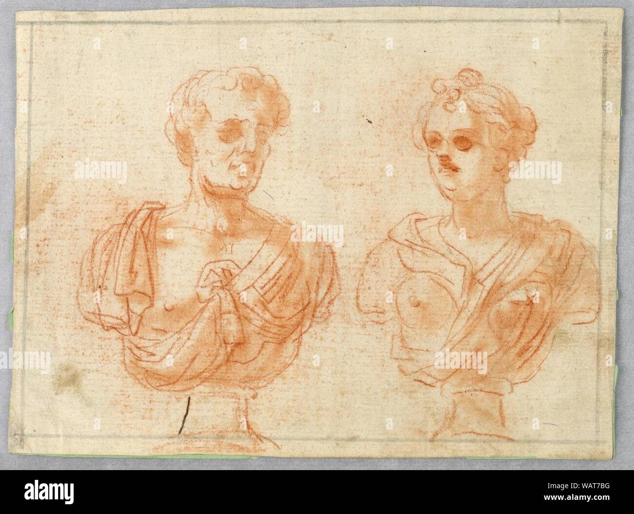 Drawing, Two Roman Busts, late 18th century Stock Photo - Alamy