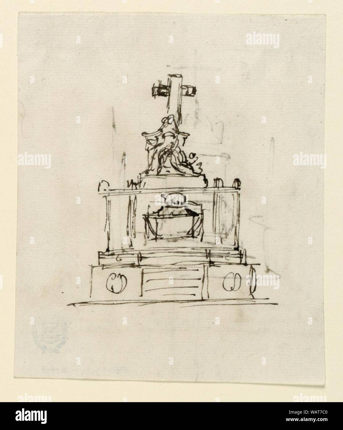 Drawing, Two Sketches for a Sepulchral Monument, 1820–35 Stock Photo ...