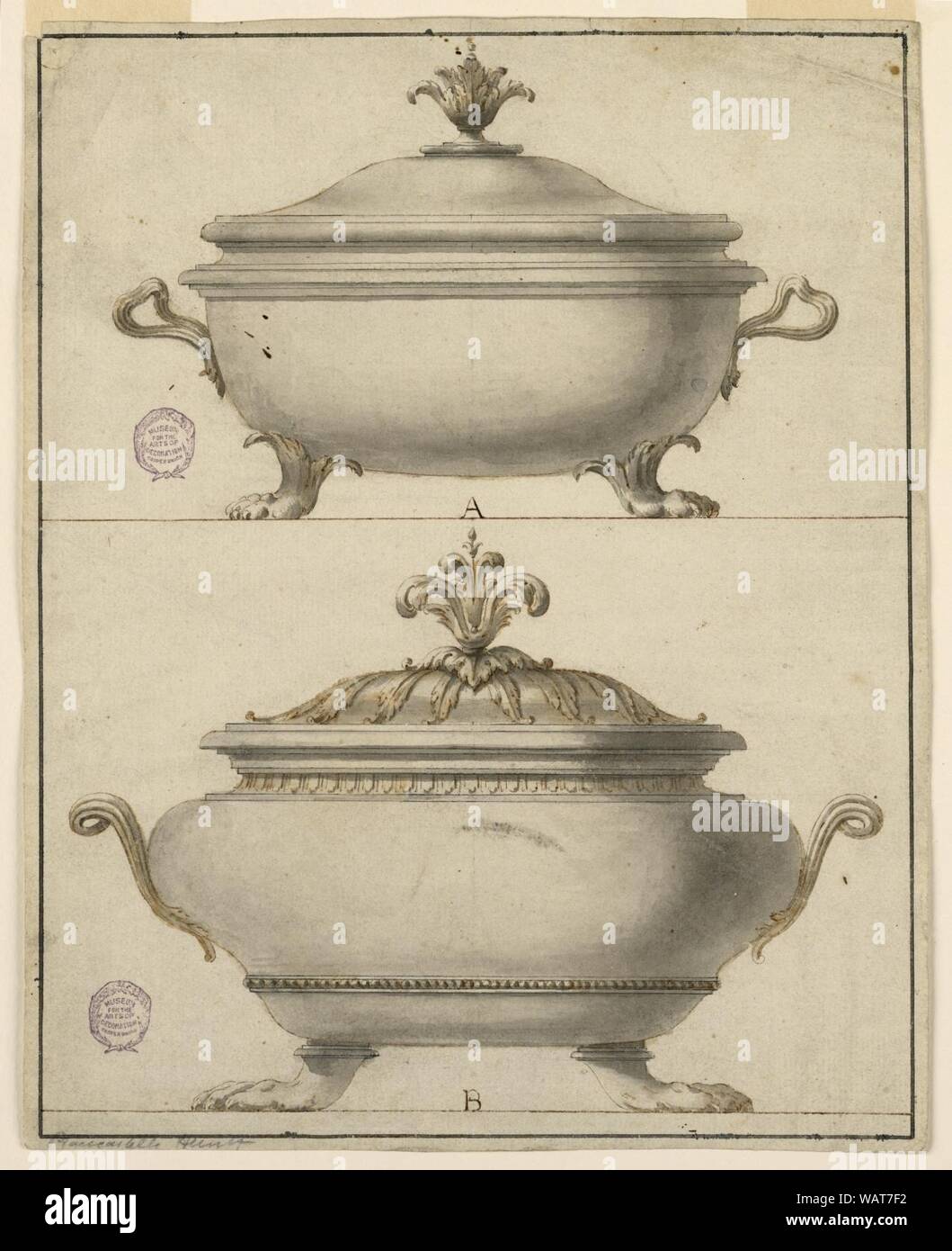 Drawing, Two Tureens, 1790 Stock Photo - Alamy
