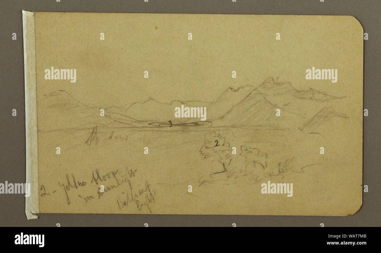 Drawing, Valley, Mountains, possibly 1893 Stock Photo - Alamy