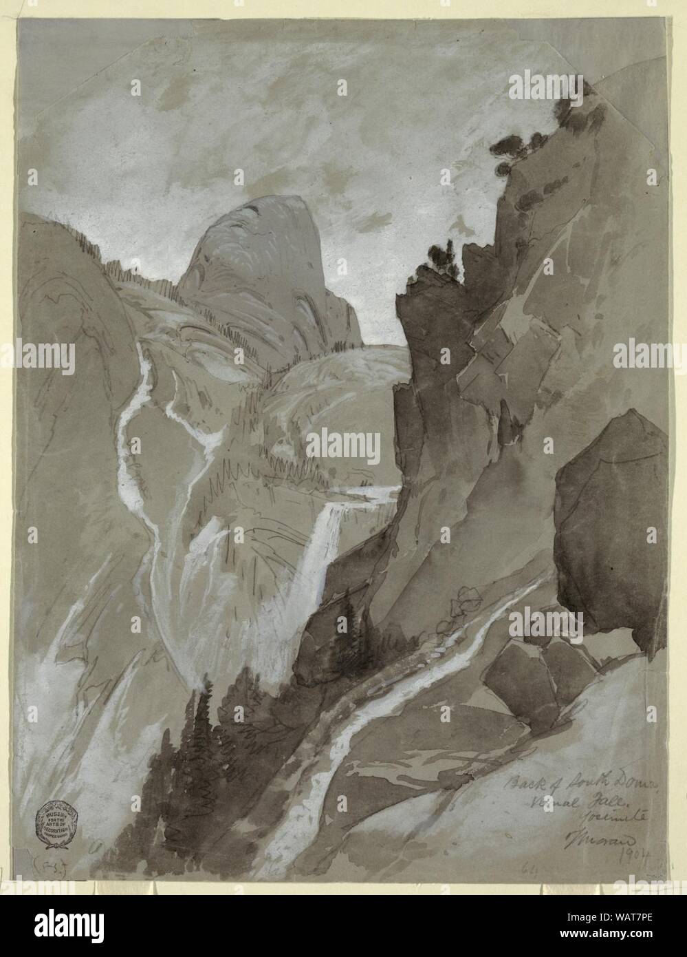 Drawing, Vernal Falls, Yosemite, 1904 Stock Photo - Alamy
