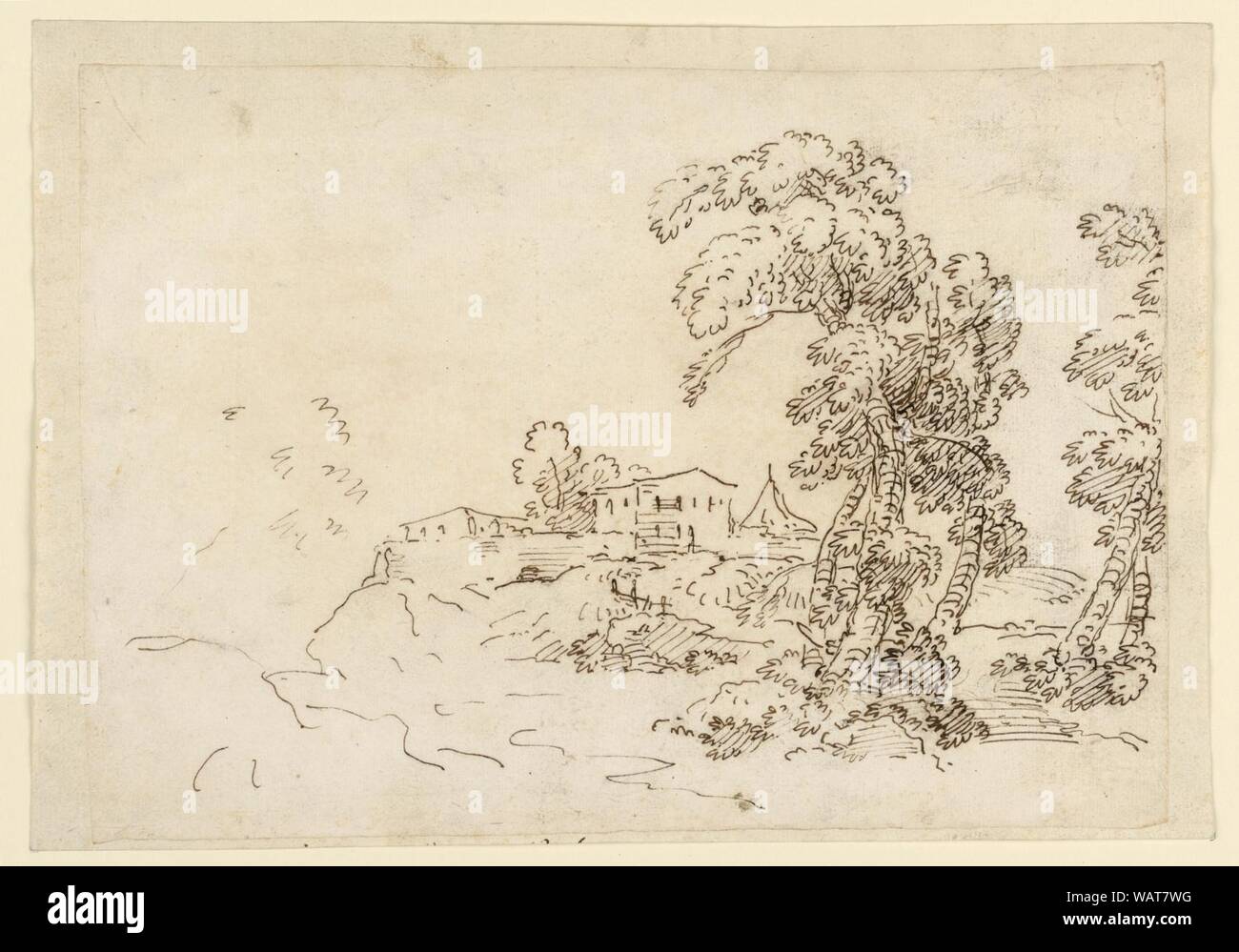 Drawing, View of a Farm, 1750–1770 Stock Photo - Alamy