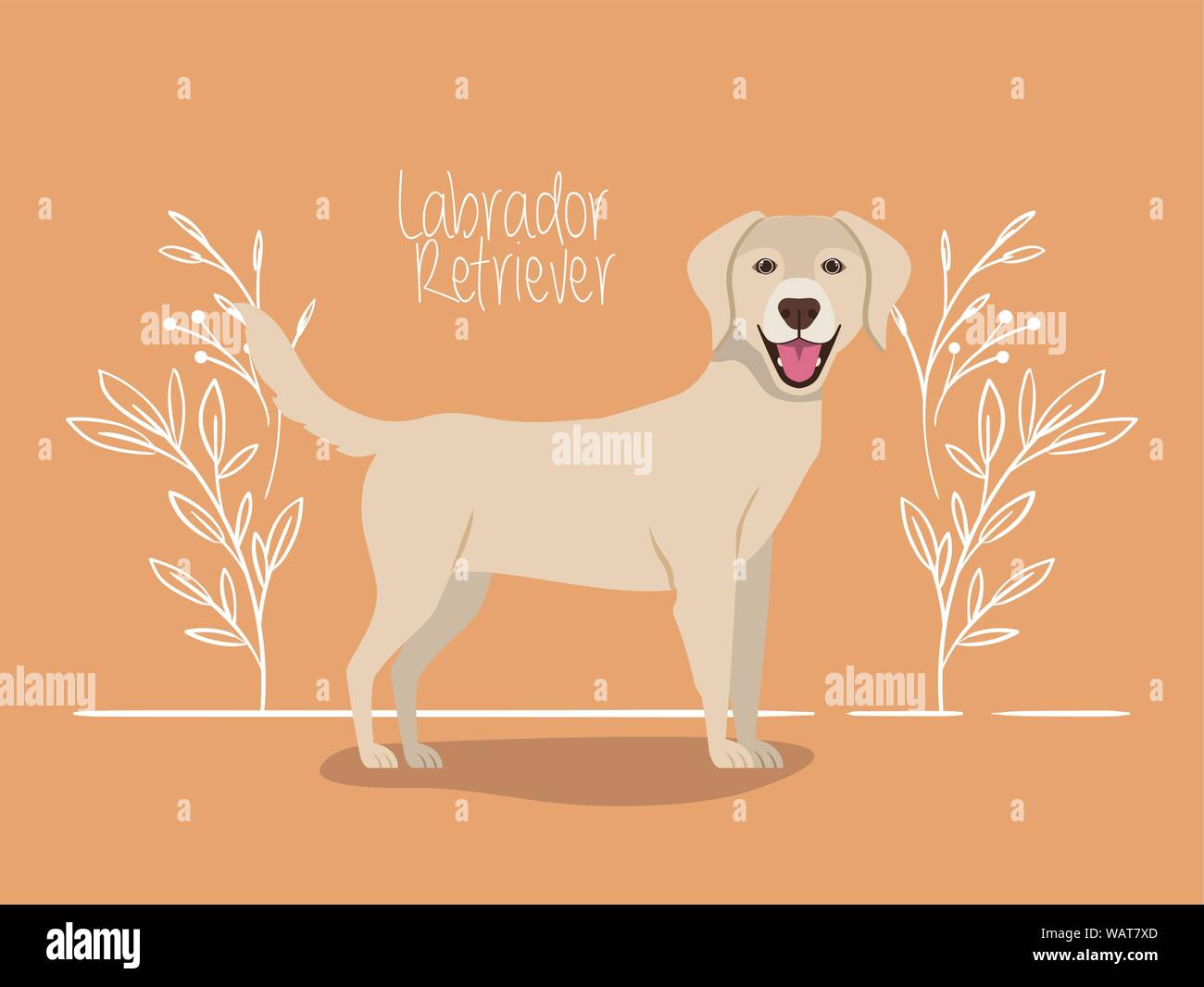 Golden retriever dog hand Stock Vector Images - Alamy