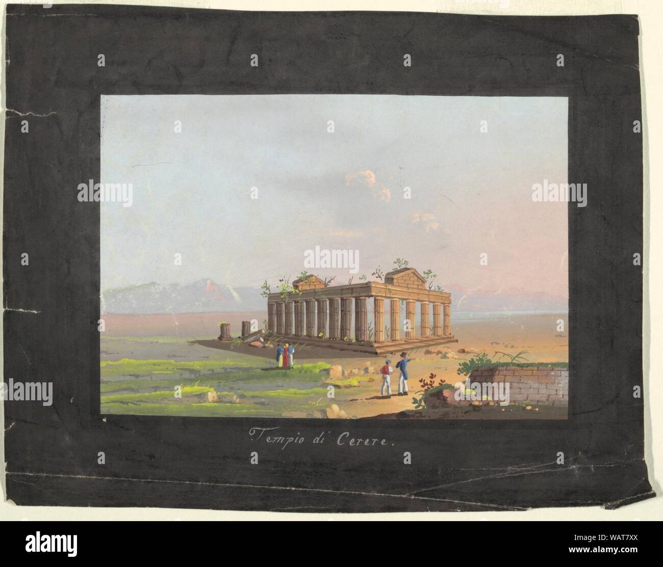 Drawing, View of Naples (or vicinity), 19th century Stock Photo - Alamy