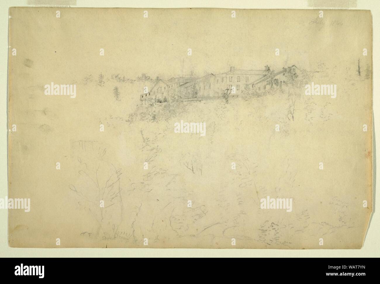 Drawing, View of the Catskill Mountain House, July 1844 Stock Photo - Alamy