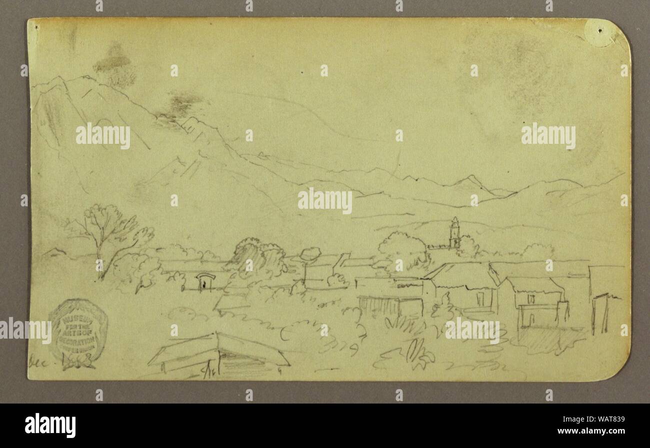 Drawing, Village; Verso-Hilltop, December 1883 Stock Photo - Alamy