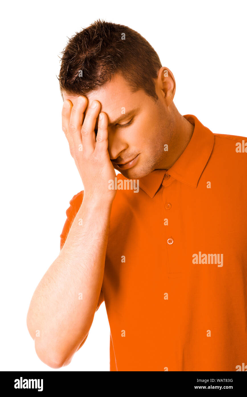 Touching his forehead hi-res stock photography and images - Alamy