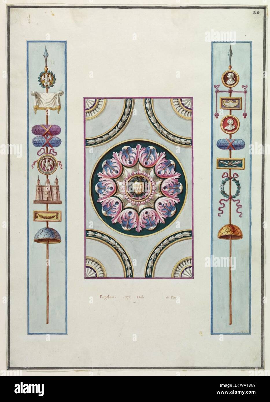 Drawing, Wall Decoration, ca. 1776 Stock Photo - Alamy