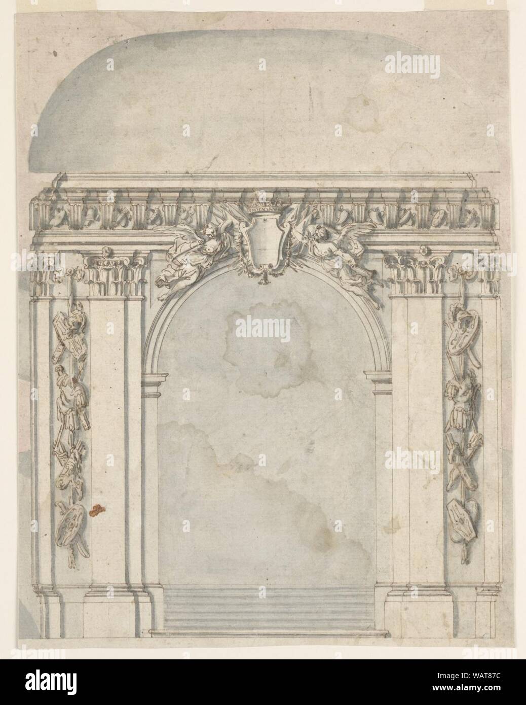 Drawing, Wall elevation of a vestibule, ca. 1725 Stock Photo - Alamy