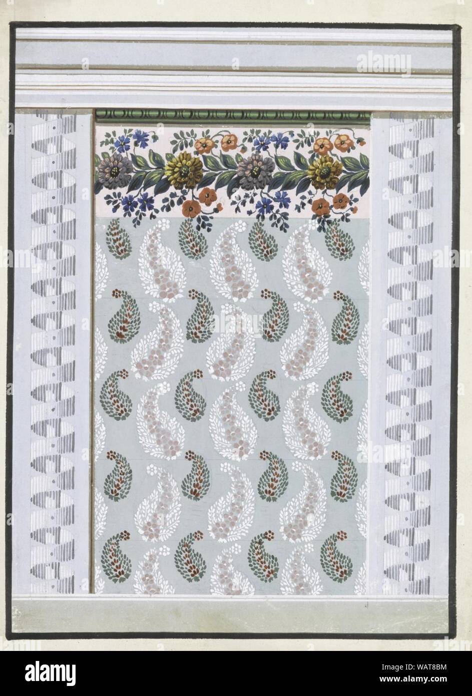 Drawing, Wallpaper Design, 1825–30 Stock Photo - Alamy