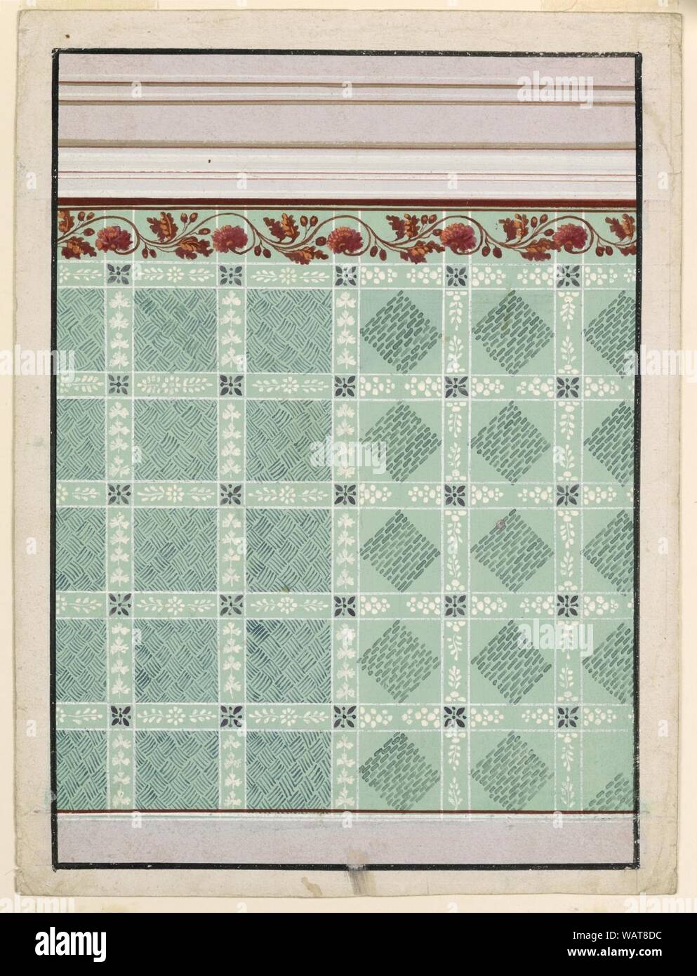Drawing, Wallpaper Design, 1830–50 Stock Photo - Alamy